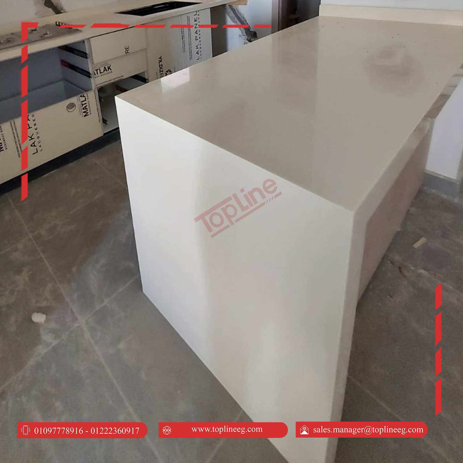 solid surface (Corian) for countertop and kitchen - توب لاين